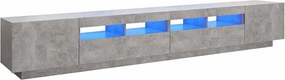 TV skříňka s LED osvětlením betonově šedá 260 x 35 x 40 cm 3081919