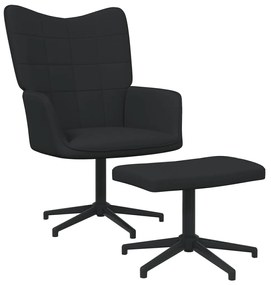 Relaxační křeslo se stoličkou černé textil,  327980 HangarStore.cz