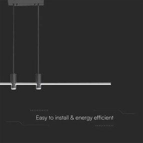 LED Lustr na lanku LED/19W/230V 4000K černá
