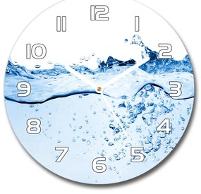 Wallmuralia Skleněné nástěnné hodiny kulaté Voda fi 30 cm
