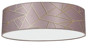 Stropní svítidlo Ziggy Round, 1x růžové/zlaté textilní stínítko, (bílé plexisklo), (fi 50 cm)