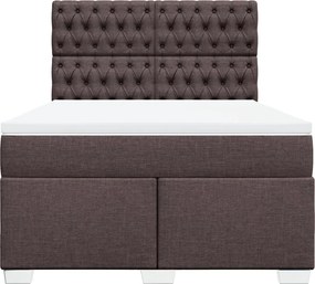 Box spring postel s matrací tmavě hnědá 140x200 cm textil 3292821