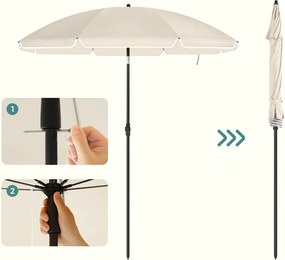 Slunečník SOLARA, Ø200 cm, béžová SongmicsHome