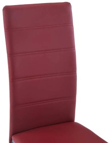 Konzolové jídelní židle 4 ks červené umělá kůže,  281688