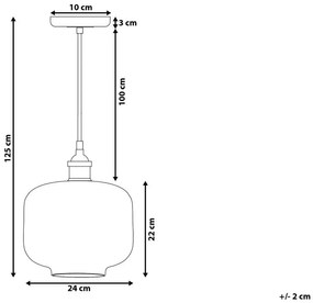 Závěsná lampa, sklo/měď LANATA Beliani