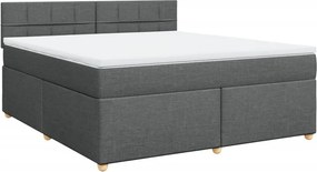 Box spring postel s matrací tmavě šedá 180x200 cm textil 3289060