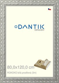 DANTIK rámeček 80x120 | ROKOKO bílá prodřená (Plexi Čiré)
