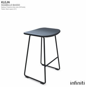 Židle Klejn Low Barva kovové konstrukce: Matt black 31, Barva sedáku a opěradla z recyklovaného plastu: Black IS001