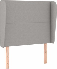 Čelo postele typu ušák světle šedé 103x23x118/128 cm textil 3117666