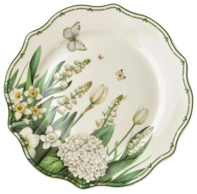 Porcelánová jídelní sada LEA Elegant 18 ks bílá/zelená
