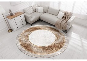 Kusový koberec Abuc béžovozlatý kruh 80cm