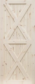 LOFT Posuvné dveře XX, 846 × 1985 mm, borovice, masivní