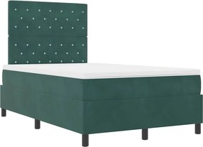 Postel s boxspringem s matrací Tmavě zelená 120 x 190 cm samet 3339755