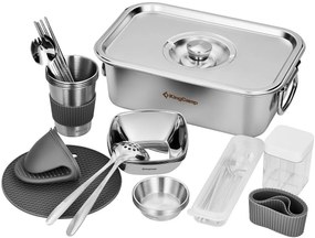 Kempingové nádobí kingcamp 4 people stainless steel hot pot set