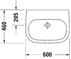 Duravit 23116000702 - Závěsné umyvadlo D-CODE 60x46 cm keramika/lesklá bílá
