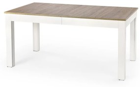 Jídelní rozkládací stůl SEWERYN –⁠ 160x90x76 (+140) dřevo, dub sonoma, bílá
