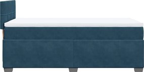 Box spring postel s matrací modrá 90 x 200 cm samet 3288526