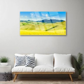 akrylový obraz Vesnice Hory Krajina 100x50 cm