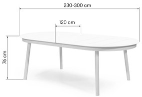 Rozkládací zahradní stůl Marinelli 230/300 cm bílý