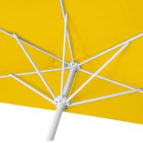 Slunečník půlkruh Parla - polyester/hliník - 270cm žlutý se stojanem