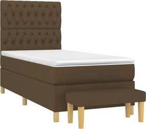 Box spring postel s matrací tmavě hnědá 90x190 cm textil 3137360