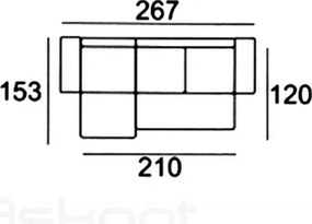 Askont Barello NUUK: Rohová sedací souprava 1R2