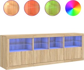 Příborník s LED osvětlením dub sonoma 202 x 37 x 67 cm 3209011