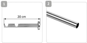 Dekodum Garnýž dvouřadá LOFT 19/19 mm matný chróm 200 cm