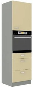 FALCO Kuchyňská skříň Karpo na vestavenou troubu 60 DPS 210 3S 1F krémový lesk/šedá 9966