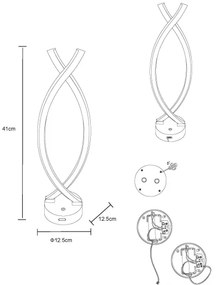 Globo 58457S - LED Stmívatelná dotyková stolní lampa HELA LED/1W/3,7V černá