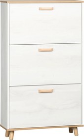 HOMCOM Moderní botník Úzký botníkový regál s 3 skládacími zásuvkami pro 12 párů obuvi a nastavitelnou policí pro předsíň 70x23,5x122 cm Bílý