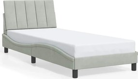 Rám postele bez matrace Hanko světle šedý 90 x 200 cm samet 3207825