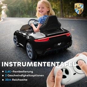AIYAPLAY Elektrické sedátkové auto pro děti, ovladatelné na dálku, hudba, klakson, USB, bezpečnostní pás, pro 3-5 let, černé