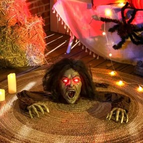 Outsunny Plazící se zombie dekorace na Halloween, zvuky, světla, na baterie