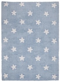 Bio koberec kusový, ručně tkaný Stars Blue-White-120x160
