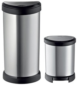 Odpadkový koš Curver DECOBIN pedal 40 l stříbrno-černý 02150-582