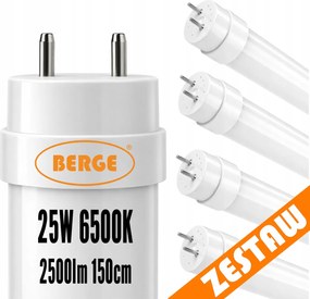 4x LED trubice 150cm T8 25W 2500lm 6500K G13 - studená bílá