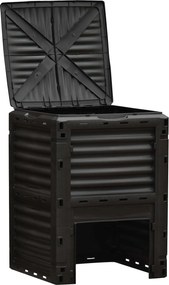 Outsunny kompostér s kapacitou 300L pro výrobu zahradního hnojiva s 48 otvory, 60,5x60,5x81,5 cm, černý