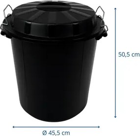 Denox INDUSTRIAL černá / Odpadkový koš / 50 l / PE-HD / bezpečnostní u