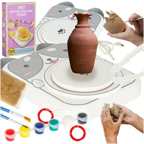 Creative Corner Hrnčířský kruh kreativní sada barev na hlínu pes šedý