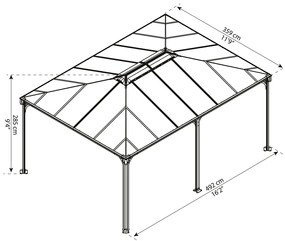 Zahradní hliníkový altán Palram Martinique 5000