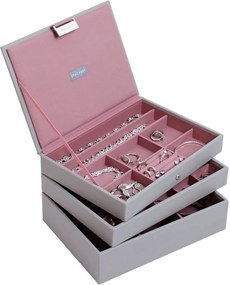 Krabička na šperky Stackers trojitá classic růžovo-šedá