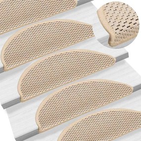 Samolepicí nášlapy na schody sisal 15 ks 56 x 17 x 3 cm berber 326869