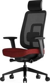 Office Pro Kancelářská ergonomická židle K42 SP – síť/ čalouněná, červená