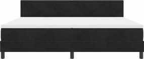 Postel s boxspringem s čelo Černá 200 x 200 cm samet 3339196