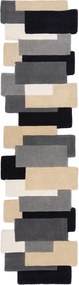 Flair Rugs, Běhoun Abstract Collage Monochrome, 60x230, šedá, chodba / předsíň
