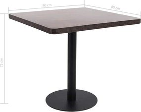 Bistro stolek tmavě hnědý 80 x 80 cm MDF 286434