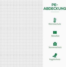 Fóliový skleník Outsunny 200x68x196cm s rolovacími dveřmi a bočním oknem, odolný proti větru, ocel a PE, ideální pro zahradní rostliny