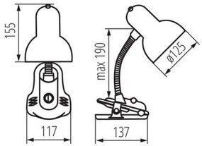 Stolní lampa Kanlux SUZI HR-60-B E27 černá 07151