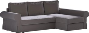 Potah na pohovku IKEA Backabro rozkládací se šezlongem barva hnědá látka sametová